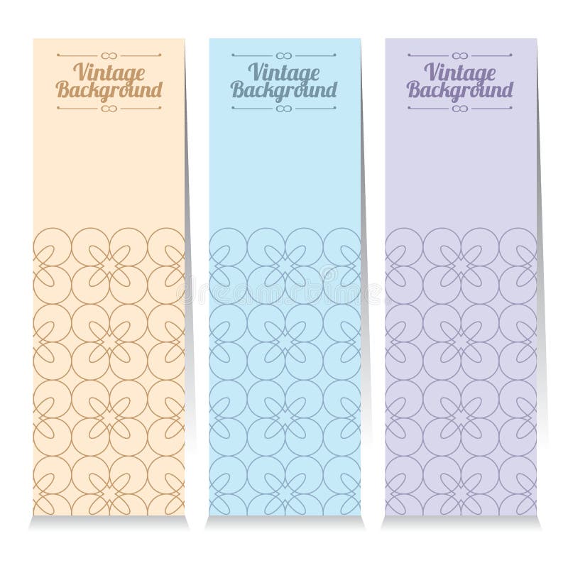 Vertical Banner Set of Three Vintage Graphic Theme. Stock Vector ...
