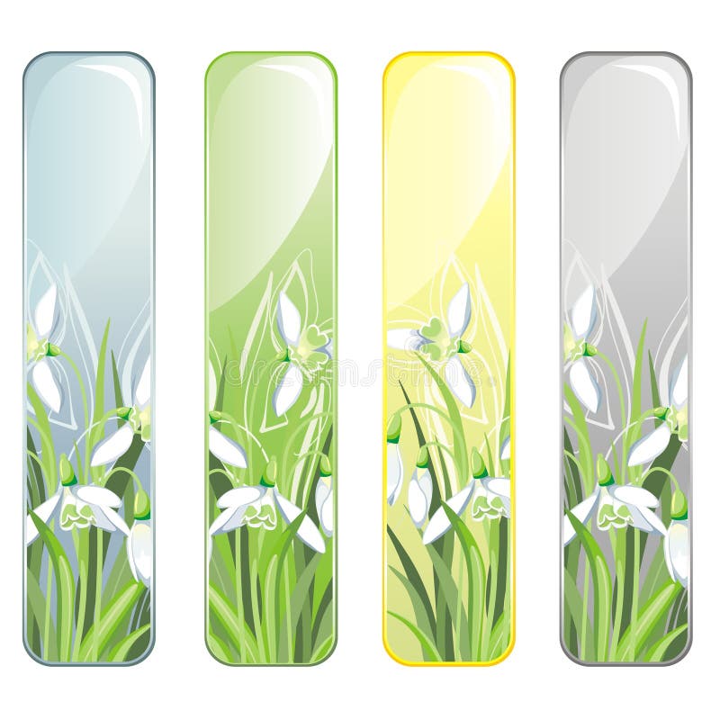 Vertical Banner with Spring Flowers Stock Vector - Illustration of ...