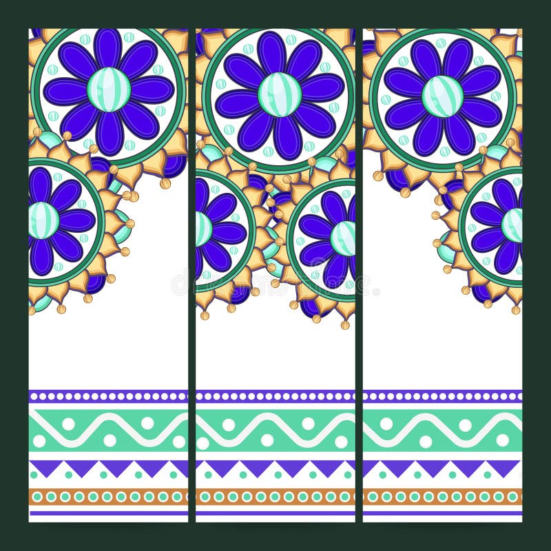 Vertical Banner or Standee Poster Design Set with Beautiful Floral ...