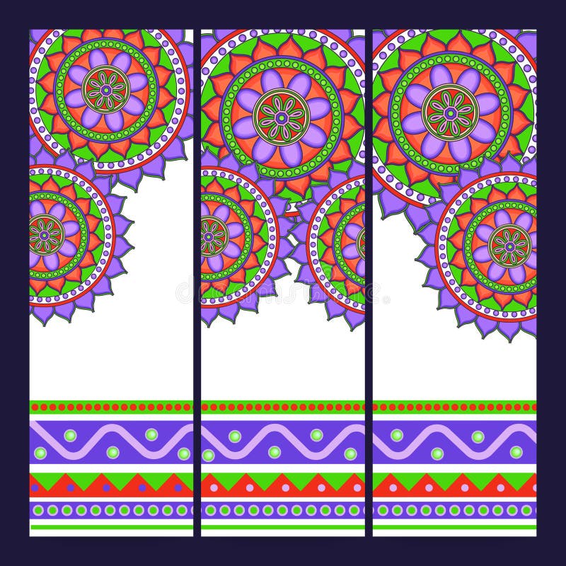 Vertical Banner or Standee Poster Design Set with Beautiful Mandala ...