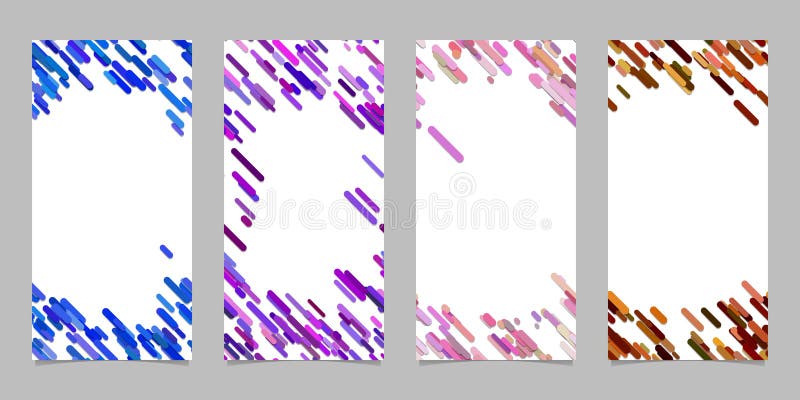 Vertical Banner Template Set with Colored Diagonal Stripes Stock Vector ...