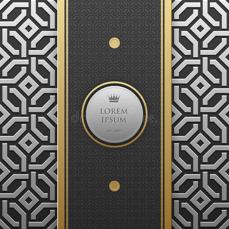 Vertical Banner Template on Silver/platinum Metallic Background with ...