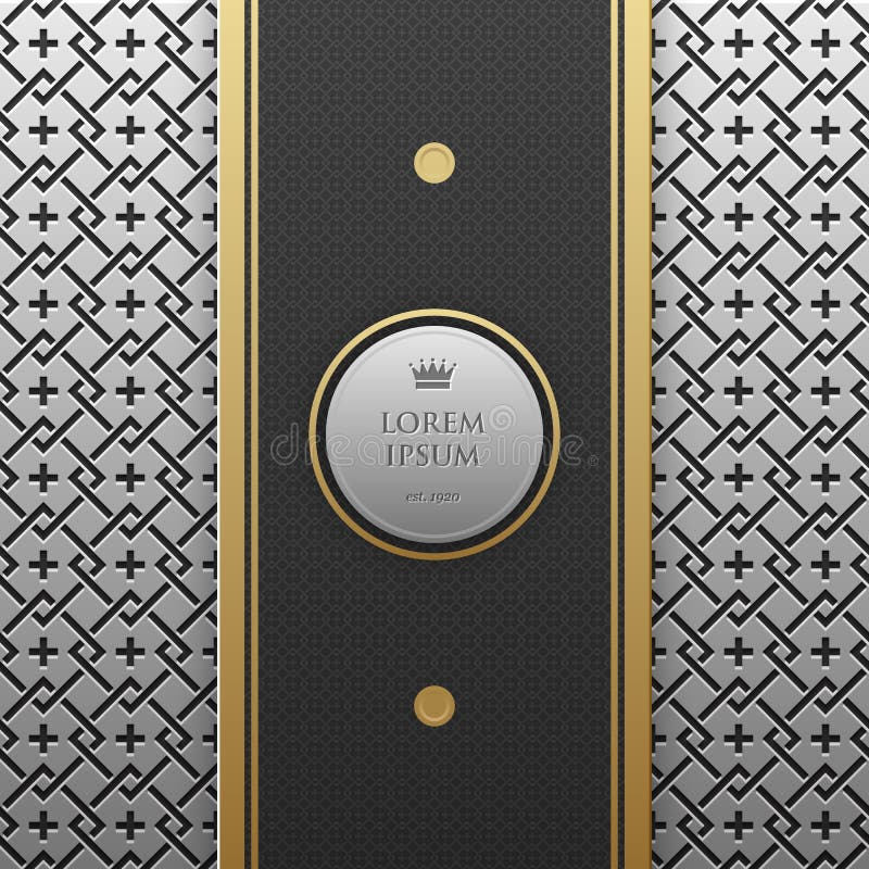Vertical Banner Template on Silver/platinum Metallic Background with ...