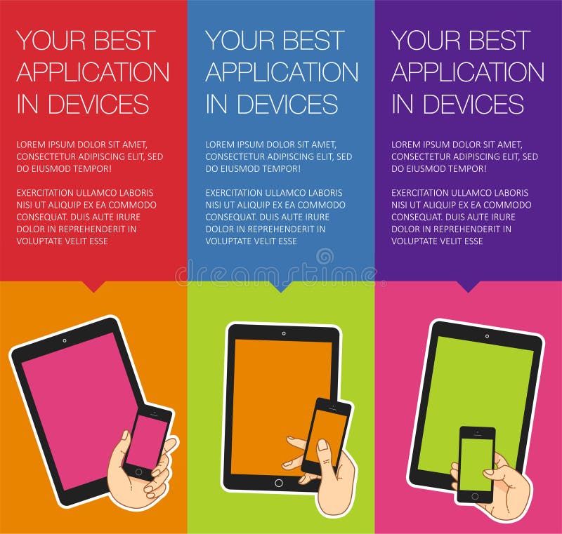 Vertical Banner with Touch Screen Stock Illustration - Illustration of ...