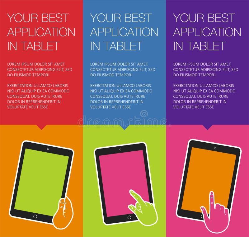 Vertical Banner with Touch Screen Stock Vector - Illustration of modern ...