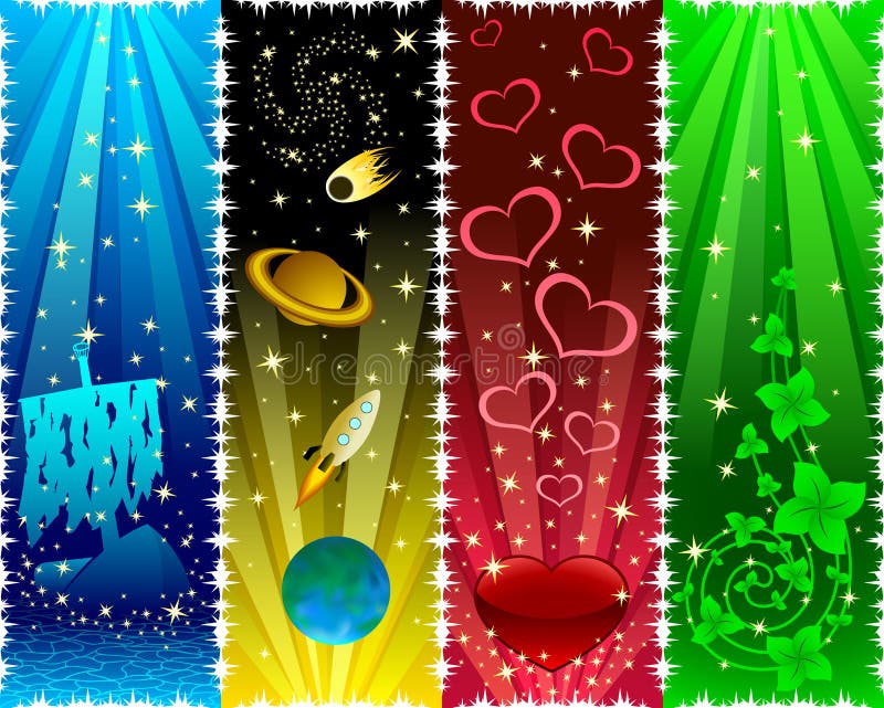 Vertical Banners with Stars Stock Vector - Illustration of nature ...