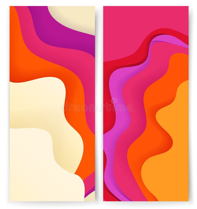 Vertical Banners Template with Abstract Color Waves Stock Vector ...