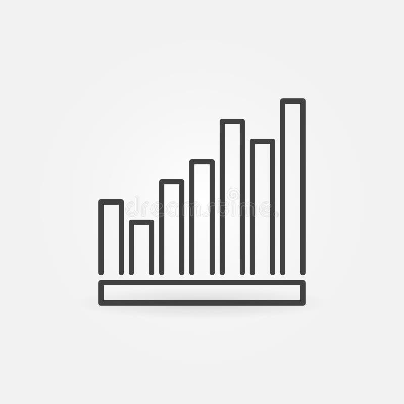 Vertical Bar Chart Vector Concept Icon in Thin Line Style Stock Vector ...