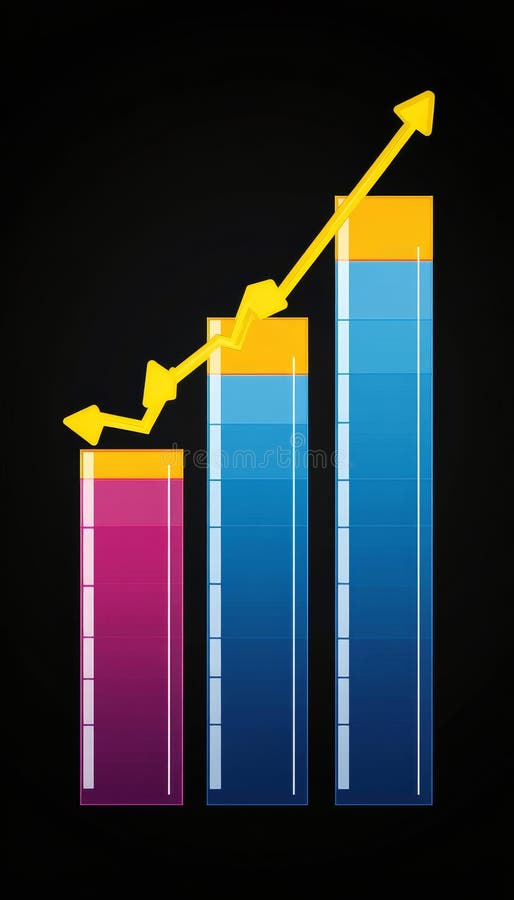 Vertical Bar Graph with Upward Arrow, Representing Growth and Success ...