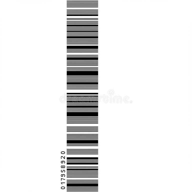 A Vertical Barcode with Alternating Black and White Lines of Varying ...