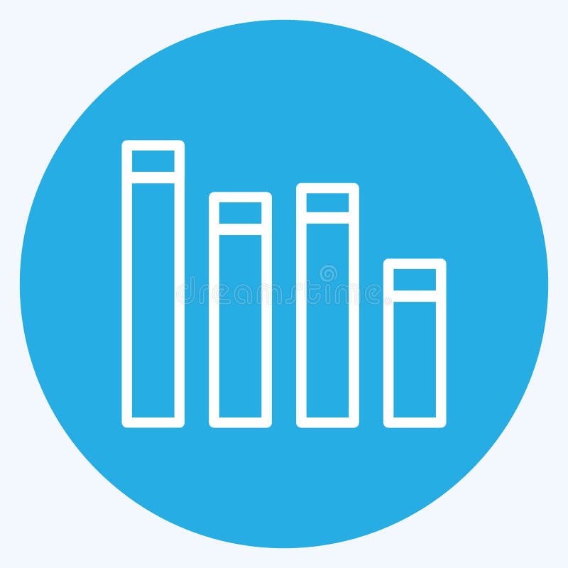 Vertical Bars Icon in Trendy Flat Style Isolated on Soft Blue ...