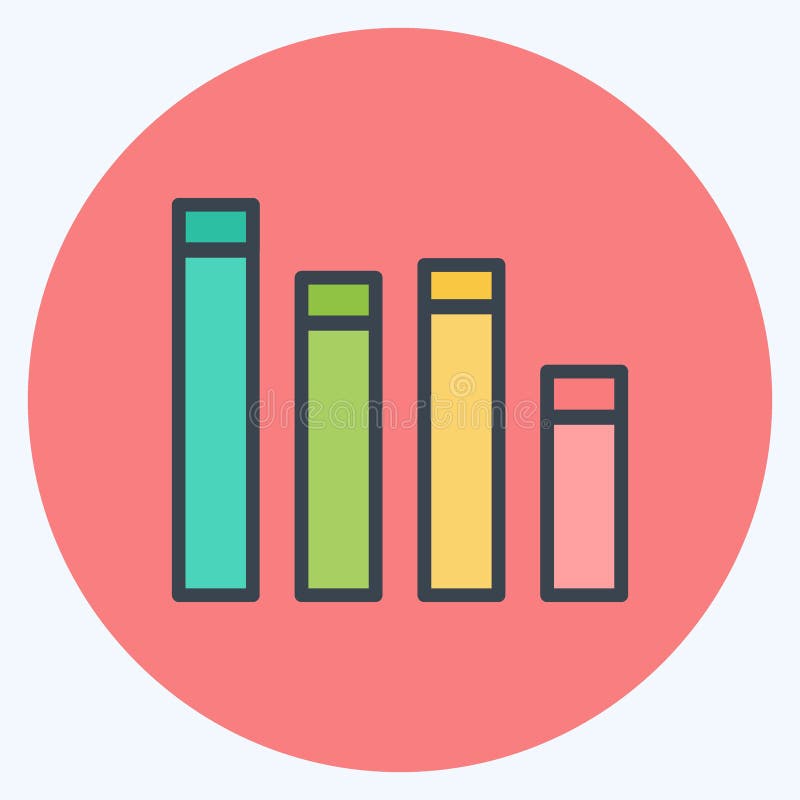 Vertical Bars Icon in Trendy Color Mate Style Isolated on Soft Blue ...