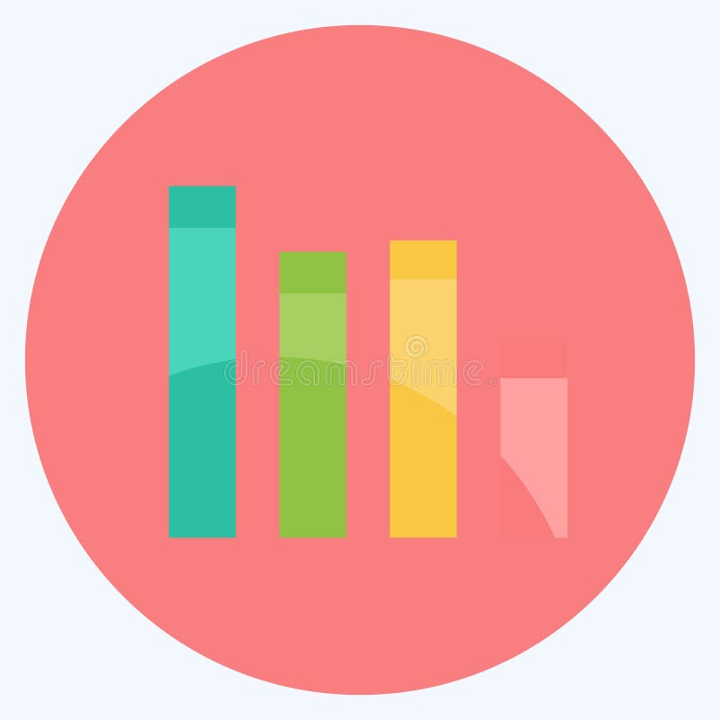 Vertical Bars Icon in Trendy Blue Eyes Style Isolated on Soft Blue ...