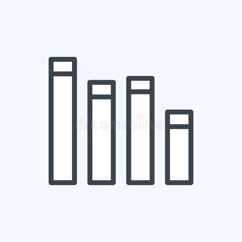 Vertical Bars Icon in Trendy Line Style Isolated on Soft Blue ...