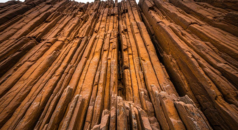 Vertical Basalt Columns with Distinct, Parallel Grooves Create an ...