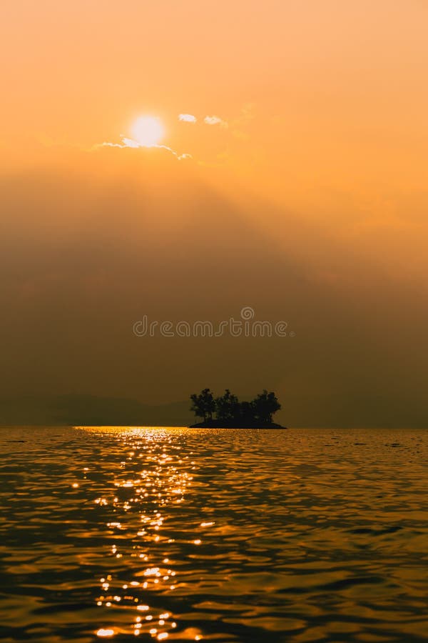 Vertical of Beautiful Landscape View Sunset Over the Ocean. Stock Photo ...