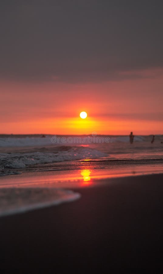 Vertical Beautiful Shot of a Beach at Sunset Stock Image - Image of ...