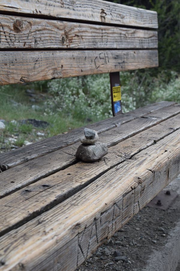 Vertical of a Beautiful Stack of Rocks on a Bench in Mosca, Colorado ...