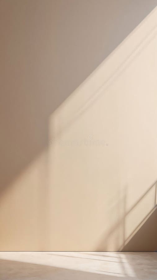 Vertical Beige Background Beige Clean Walls in an Empty Room with ...