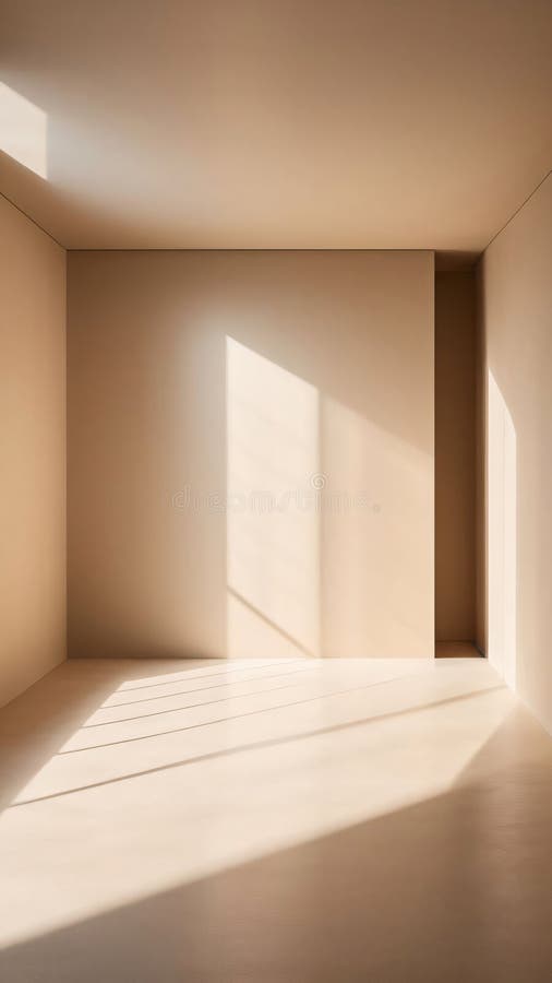 Vertical Beige Background Beige Clean Walls in an Empty Room with ...