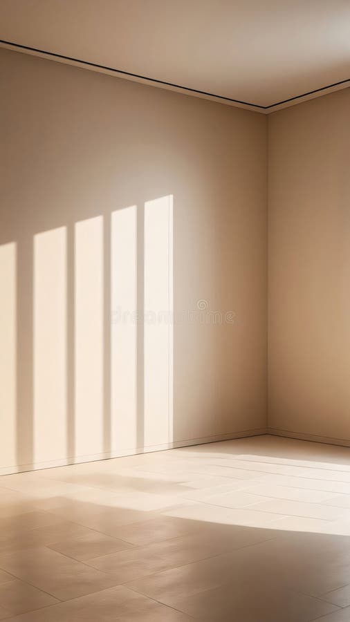 Vertical Beige Background Beige Clean Walls in an Empty Room with ...