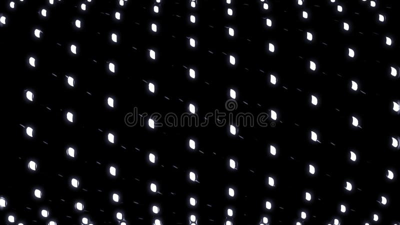 Vertical Bending Rows of Small Lights Rotating on a Dark Background ...