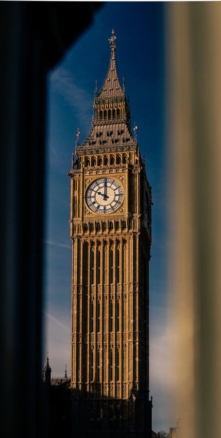 Vertical of Big Ben Seen from a Window in London, England, UK Stock ...