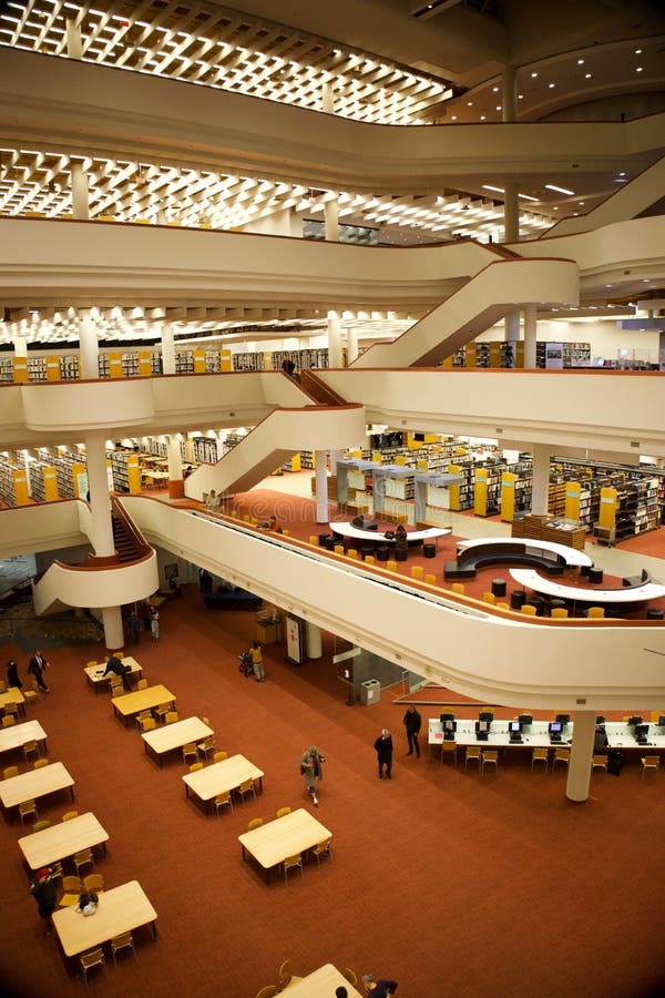 Vertical of a Big Library Interior in Toronto Editorial Stock Image ...