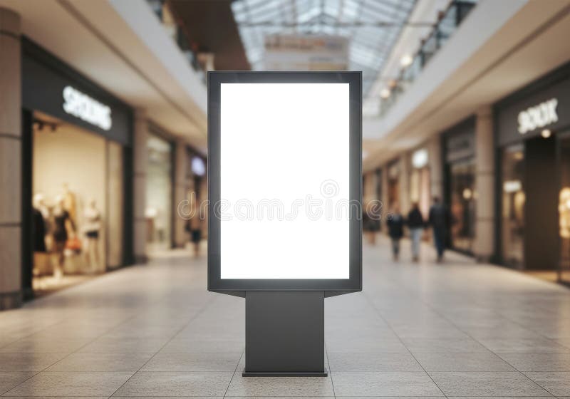 Vertical Billboard, Light Box with Blank Digital Display in Shopping ...