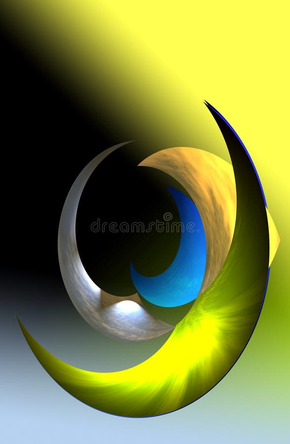 Yellow Black Blue Orange White Green Graphic Design. Curving Objects ...