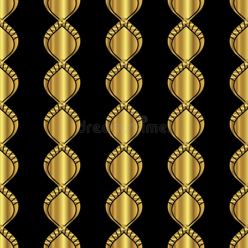 Vertical Black Gold Elegant Art Deco Pattern Design Stock Vector ...