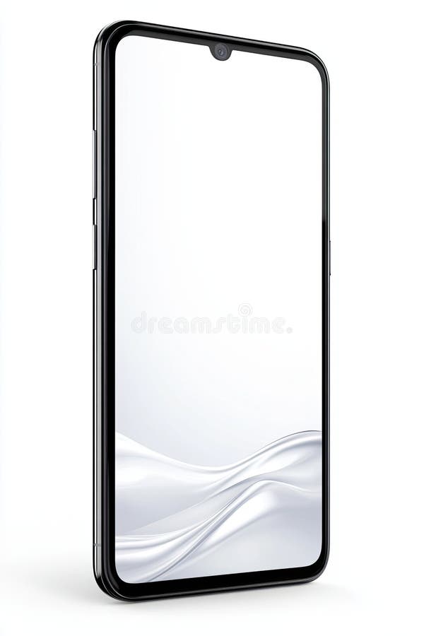 Vertical Black Smartphone with a Blank Screen and Modern Design on a ...
