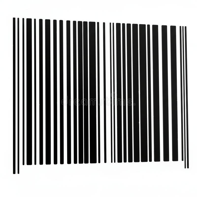 Vertical Black and White Barcode Design with Varying Thicknesses of ...