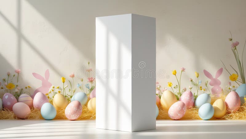 Vertical Blank Banner Poster with Easter Theme Stock Illustration ...