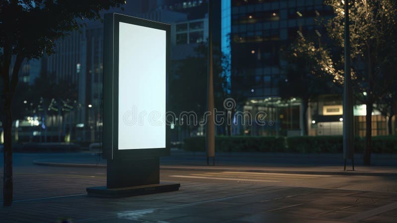 Vertical Blank Signboard Mockup Template for Media Display. Ai ...