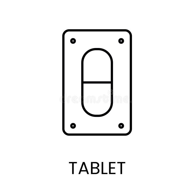 A Vertical Blister Pack with a Capsule Tablet Icon in Vector ...