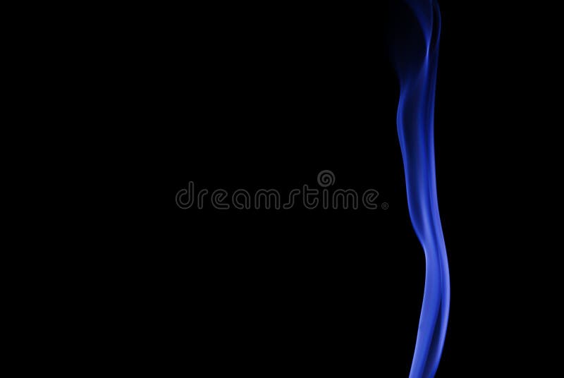 Vertical Blue Smoke Line Black Background Stock Image - Image of form ...