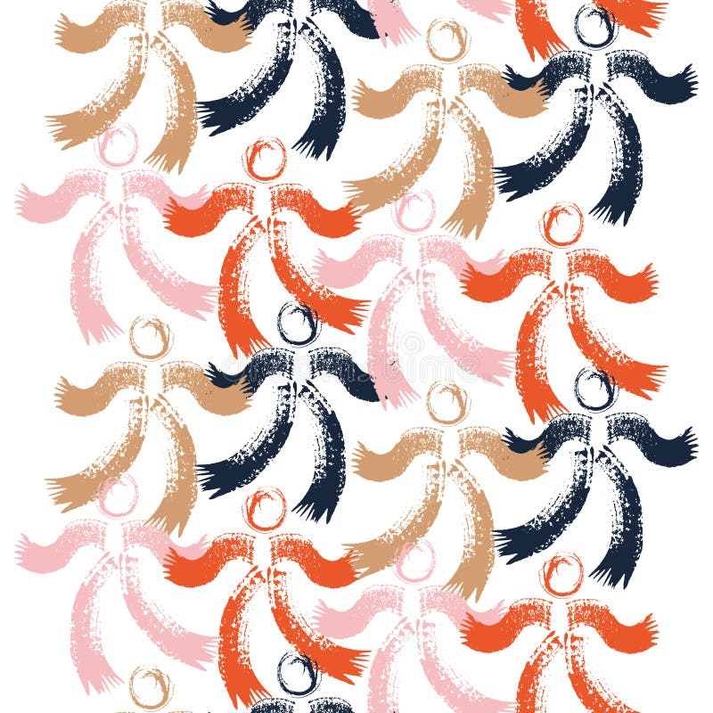 Vertical Border of Dancing People. Modern Abstract Seamless Pattern of ...