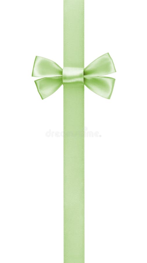 Vertical Border with Light Green Color Ribbon Bow Stock Photo - Image ...