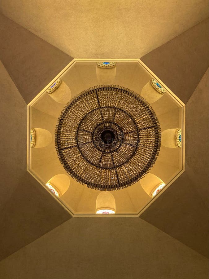 Vertical Bottom View of Ceiling of an Octagonal Dome, Interior, Indoor ...