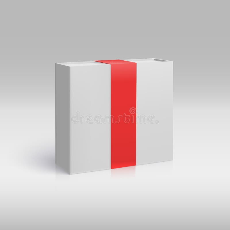 Vertical Box with Red Ribbon Stock Vector - Illustration of design ...
