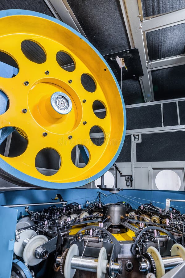 Vertical braiding machine. stock image. Image of machine - 90199773