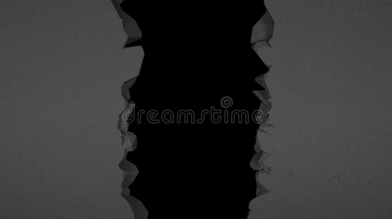 Vertical Break in the Black Wall Stock Illustration - Illustration of ...