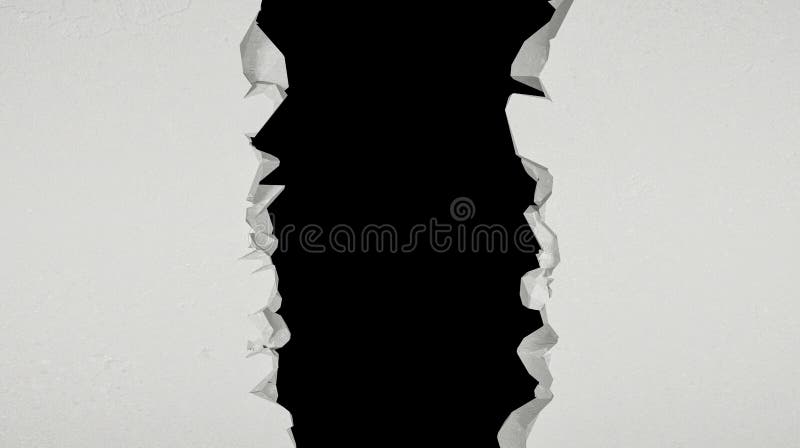 Vertical Break in a White Wall Stock Illustration - Illustration of ...