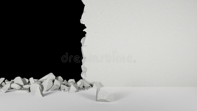 Vertical Break in a White Wall Stock Illustration - Illustration of ...
