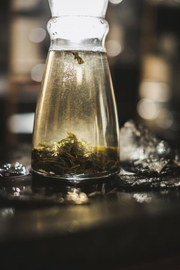Vertical brewing of a tea stock image. Image of herbal - 144673963