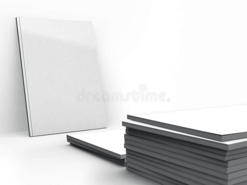 A4 Vertical Brochure, Magazine, Catalog, Mockup 3D Rendering Stock ...