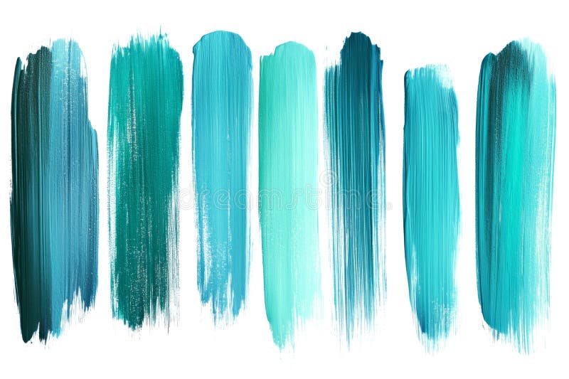 Vertical Brushstrokes of Turquoise and Blue Paint Create a Vibrant and ...