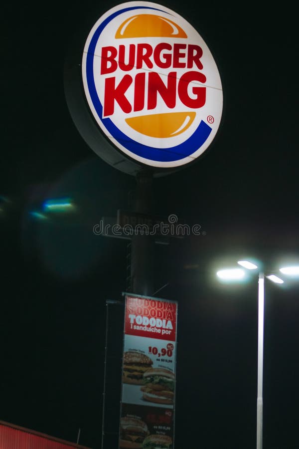 Vertical of a Burger King Logo at Night Editorial Image - Image of king ...
