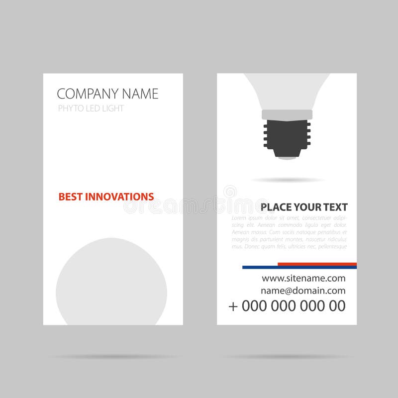 Vertical Business Card - LED Spotlight Stock Vector - Illustration of ...
